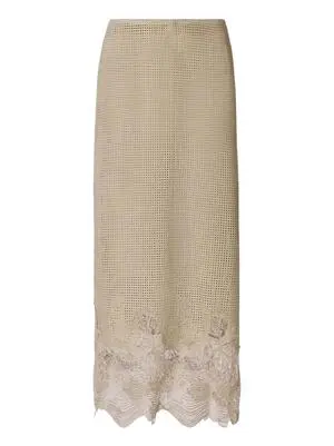 Fabiana Filippi Fabiana Filippi Lace Hem Midi Skirt Nude