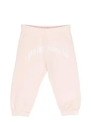 Palm Angels Curved Logo Cotton Jogging Bottoms - Pink
