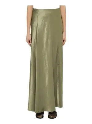 Vince Crinkled-finish Satin Maxi Skirt - Gray