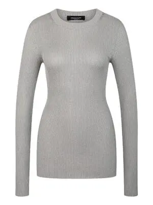 Fabiana Filippi Ribbed Knit Long Sleeve Pullover - Roccia