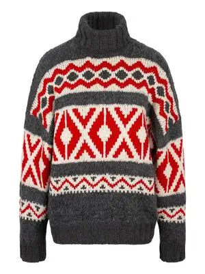 BRUNELLO CUCINELLI Brunello Cucinelli High Neck Patterned Sweater