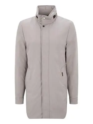 MOORER High-neck Zippered Coat - Gray