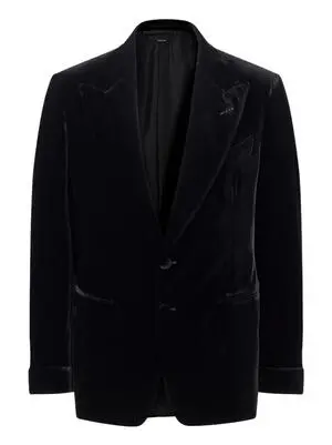 TOM FORD Single-breasted Velvet Blazer - Black
