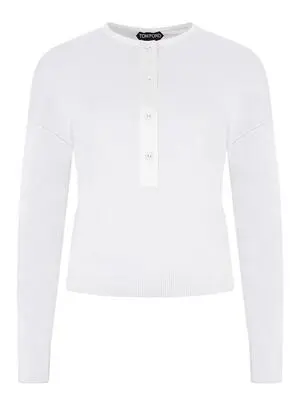 TOM FORD Drop Shoulder Knit Top - White