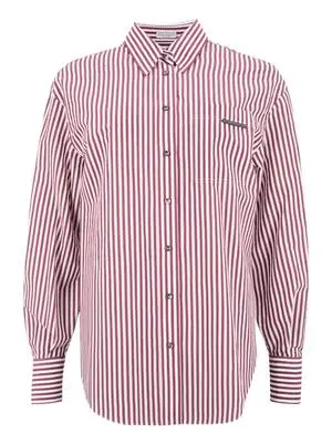 Brunello Cucinelli Striped Long-sleeved Shirt - Pink