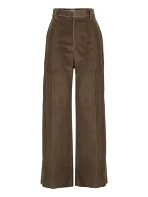 Brunello Cucinelli Brunello Cucinelli Corduroy Wide Leg Trousers Brown