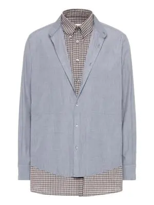 MAISON MARGIELA Double Layer Cotton Shirt - Brown
