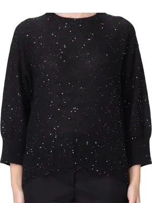 Fabiana Filippi Long-sleeved Pullover With Sequins - Black