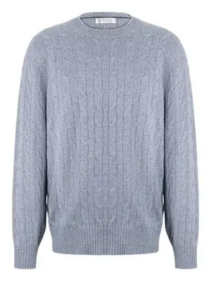 Brunello Cucinelli Long-sleeved Crew Neck Sweater - Gray