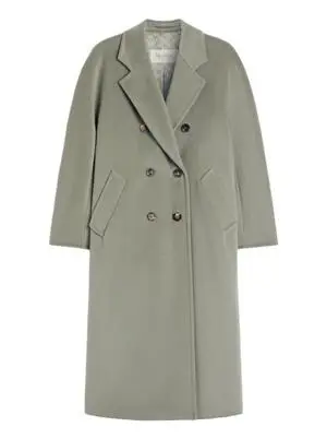 Max Mara Madame Double-breasted Belted Coat - Sage Green