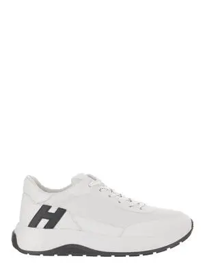 Hogan Low Top Sneakers With Side Logo - White/black