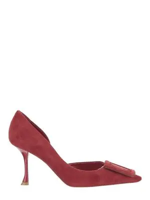ROGER VIVIER Roger Vivier Viv Ville Dorsay Heeled Pumps With Decorative Buckle Red