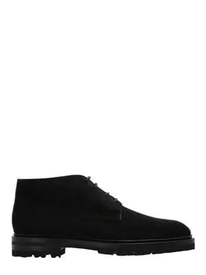 KITON Kiton Round Toe Lace-Up Suede Boots