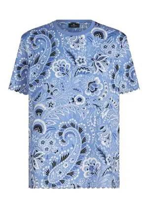 Etro Paisley Print Crewneck T-shirt - Blue