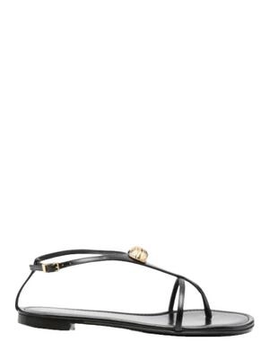 GIUSEPPE ZANOTTI Open-toe Flat Sandals With Buckle Detail - Black