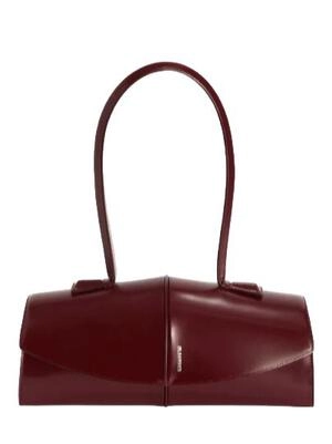 JIL SANDER Jil Sander Linea Piped Leather Shoulder Bag Cherry Color