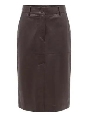P.a.r.o.s.h Belted Leather Skirt - Black