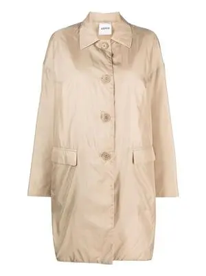 Aspesi Single-breasted Logo Coat - Beige