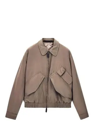 GIORGIO ARMANI Giorgio Armani Oversized Satin Blouson Jacket With Suede Effect