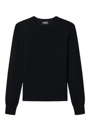 Emporio Armani Crew Neck Virgin Wool Sweater - Black