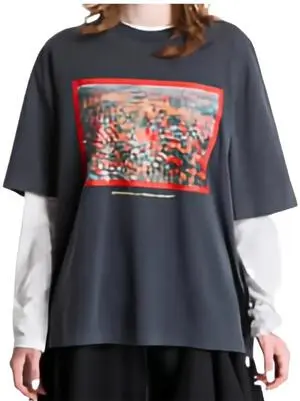 Off-White Graphic Print Crewneck T-shirt - Grey