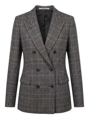 Tagliatore Double-breasted Plaid Blazer - Black