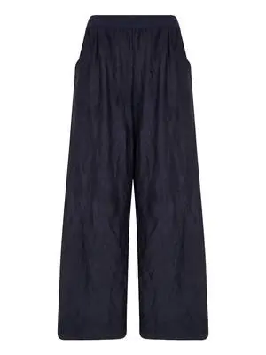 MARIA CALDERARA Elastic Waist Casual Trousers - Black