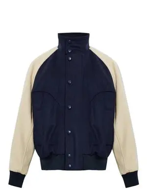 Balmain Long-sleeve Casual Jacket With High Neck - Navy Blue