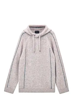 Giorgio Armani Oversized Alpaca And Wool Blend Knit Hoodie - Beige