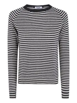 BASERANGE Striped Long-sleeved Knitwear - Beigebrown