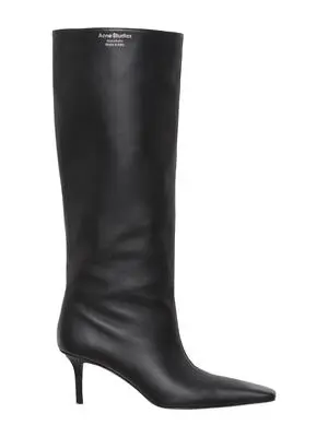 Acne Studios Logo Debossed High Heel Boots - Black