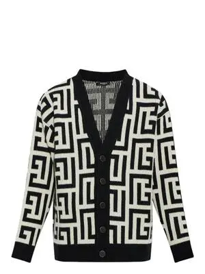 Balmain Monogram Knit Cardigan - Black