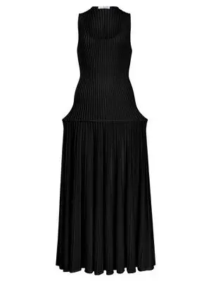 Alaïa Wool Crinoline Midi Dress - Black