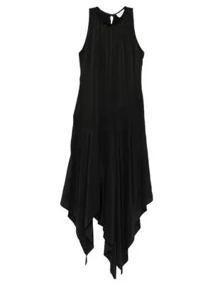Alexander McQueen Handkerchief Hem Halterneck Midi Dress - Black