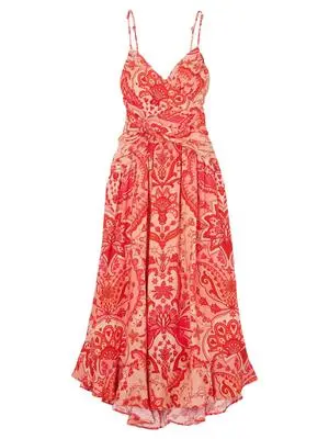Farm Rio Sleeveless Paisley Print Maxi Dress - Red