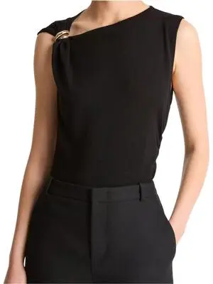 Vince Draped Gathered Blouse - Black