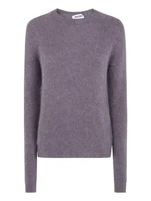 BASERANGE Round-neck Long-sleeve Sweater - Brown