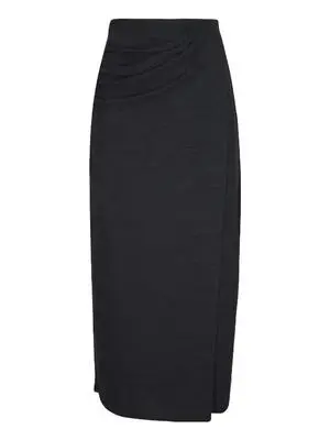 Vince Draped Midi Skirt - Dark Gray