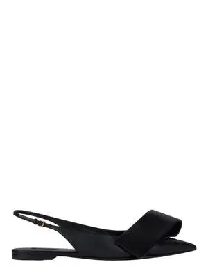 Givenchy Twisted Ribbon Flat Slingbacks In Leather - Black