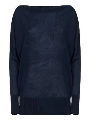 P.a.r.o.s.h Boat Neck Long Sleeve Sweater - Blue