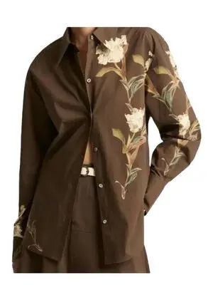 Vince Floral Print Shirt - Brown