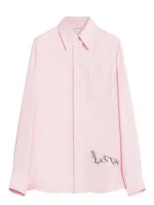 LANVIN Classic Fluid Shirt With Dragon Print - Nude