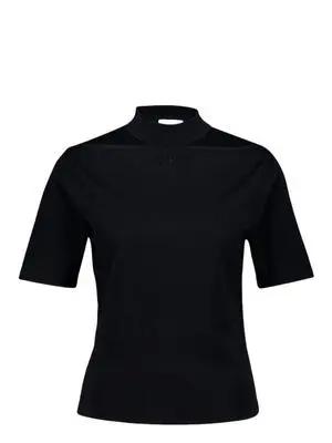 COURREGES Cut-out Merino Wool T-shirt - Black