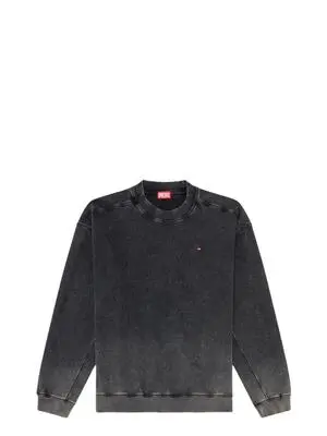 DIESEL® Cotton Sweatshirt With Faded Effect - Dark Gray
