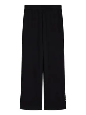 Armani Exchange Elastic Waist Trousers With Raised Logo Detail - Black