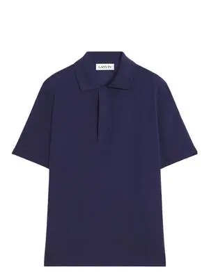 LANVIN Short-sleeve Cotton Polo Shirt - Blue