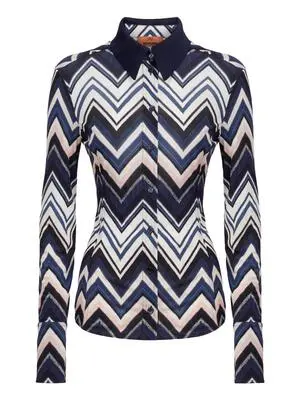 Missoni Zigzag Printed Long Sleeve Shirt - Black