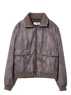 MAISON MARGIELA Technical Fabric Zip-up Jacket - Brown