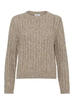 Brunello Cucinelli Long Sleeved Knitted Jumper - Nude