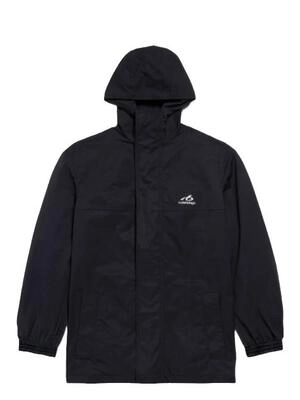 Balenciaga Hooded Logo-print Jacket - Black
